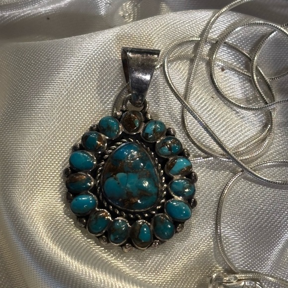 Turquoise Network | Jewelry | Turquoise And Sterling Necklace | Poshmark
